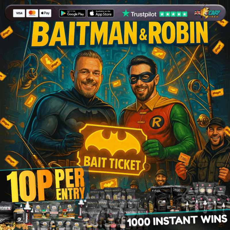 BAITMAN & ROBIN 1000 INSTANT WINS OFF WITH END DRAW - UK Carp Tech