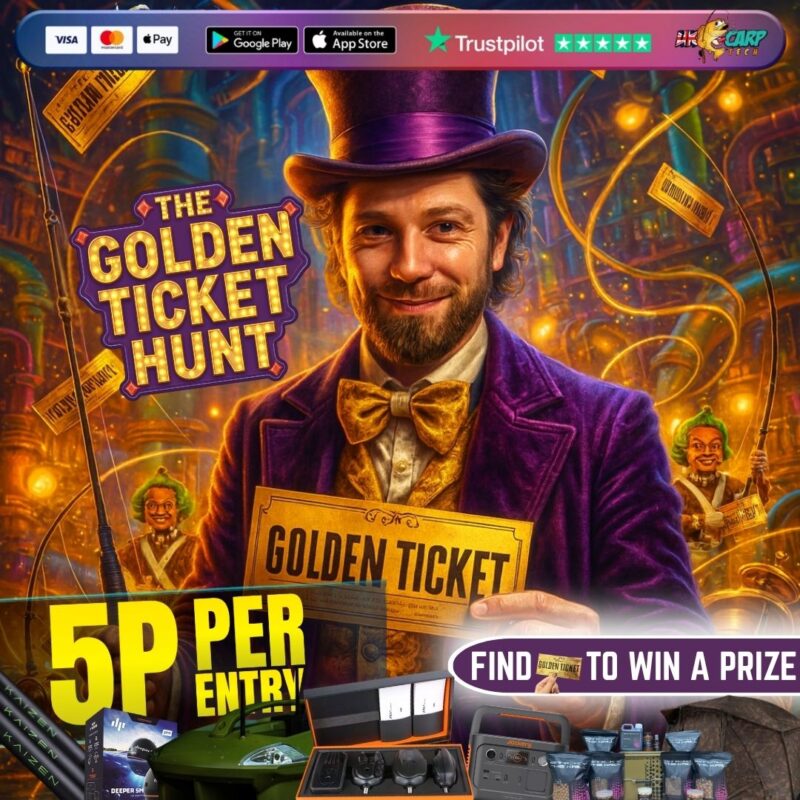 WILLY WONKA GOLDEN TICKET HUNT 10 CHANCES TO WIN A PRIZE! WITH END DRAW - UK Carp Tech