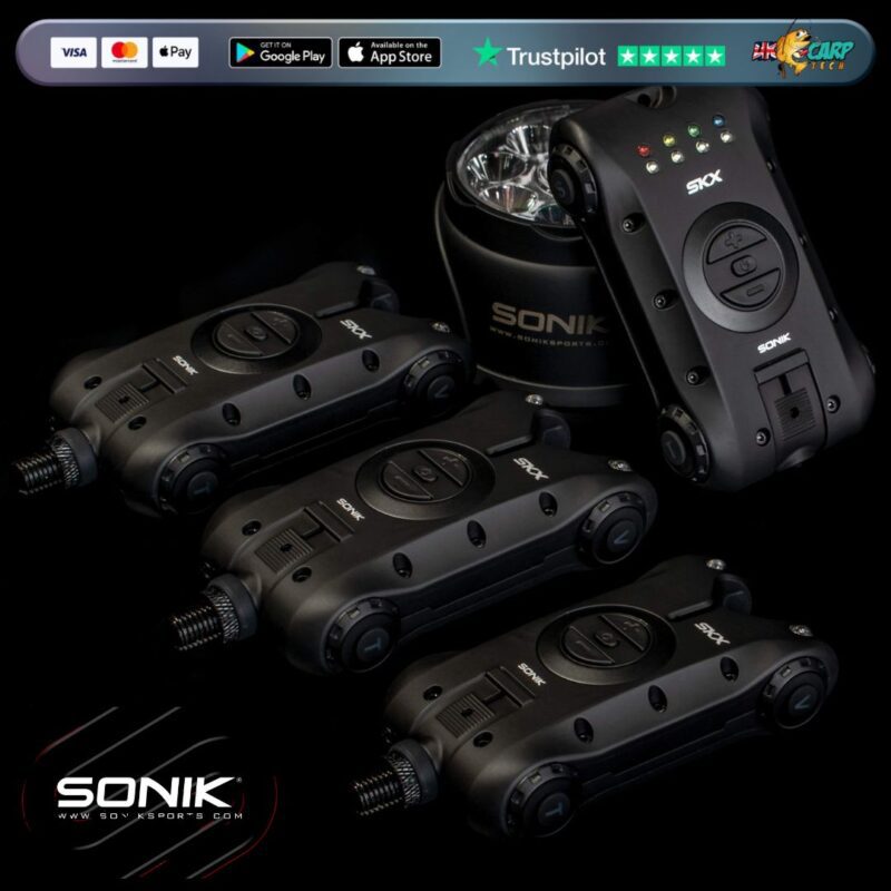 SONIK SKX 3 ROD ALARM & RECEIVER PLUS BIVVY LIGHT - UK Carp Tech