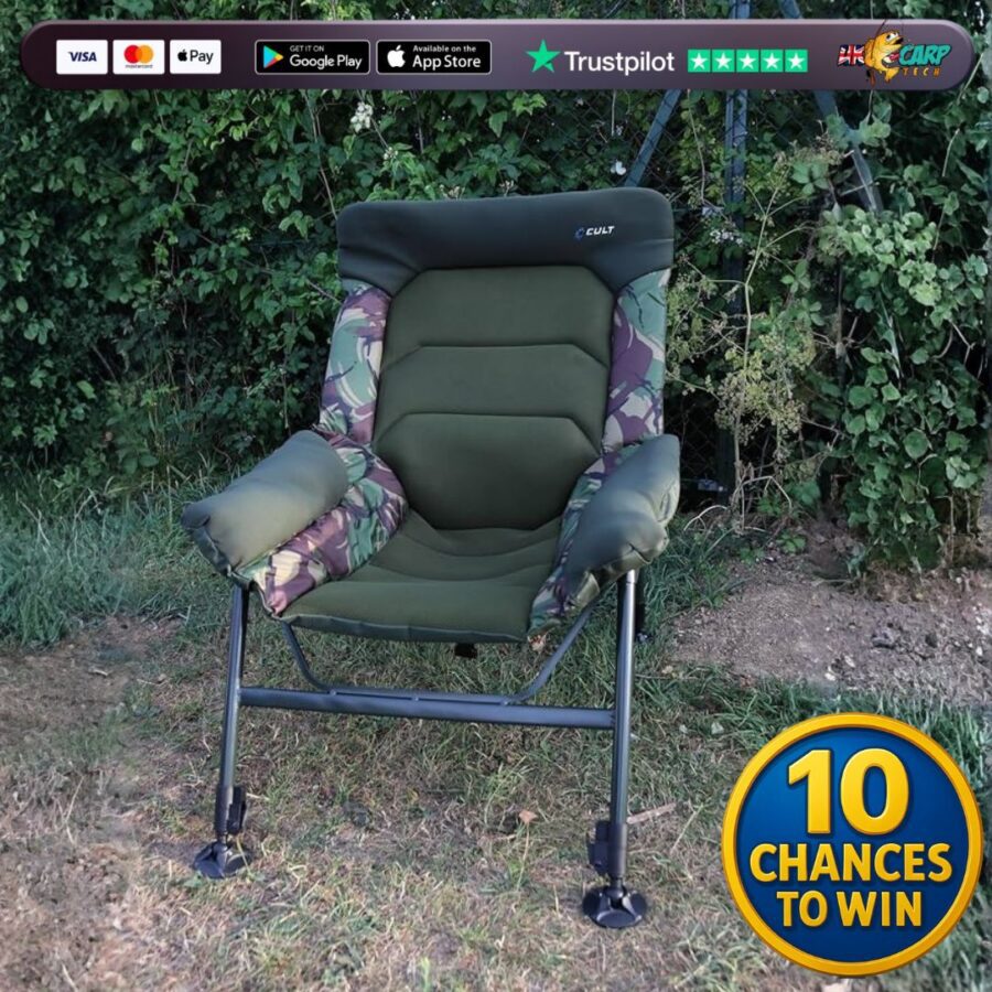 10 CHANCES TO WIN CULT TACKLE - DPM DELUXE COMFORT CHAIR - UK Carp Tech