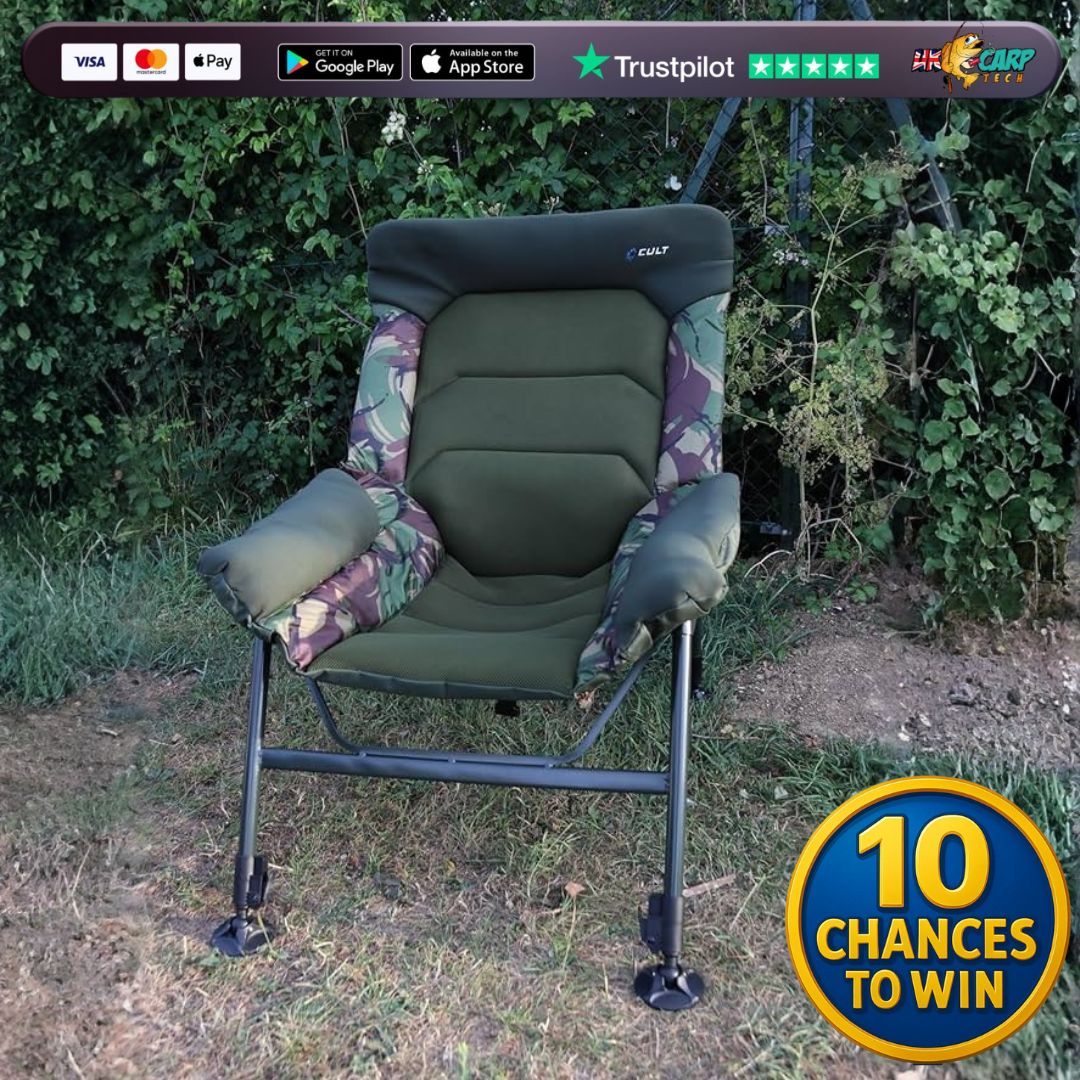10 CHANCES TO WIN CULT TACKLE - DPM DELUXE COMFORT CHAIR - UK Carp Tech
